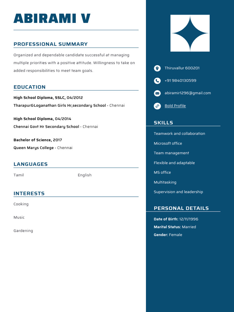 Abirami V Resume 3 | PDF
