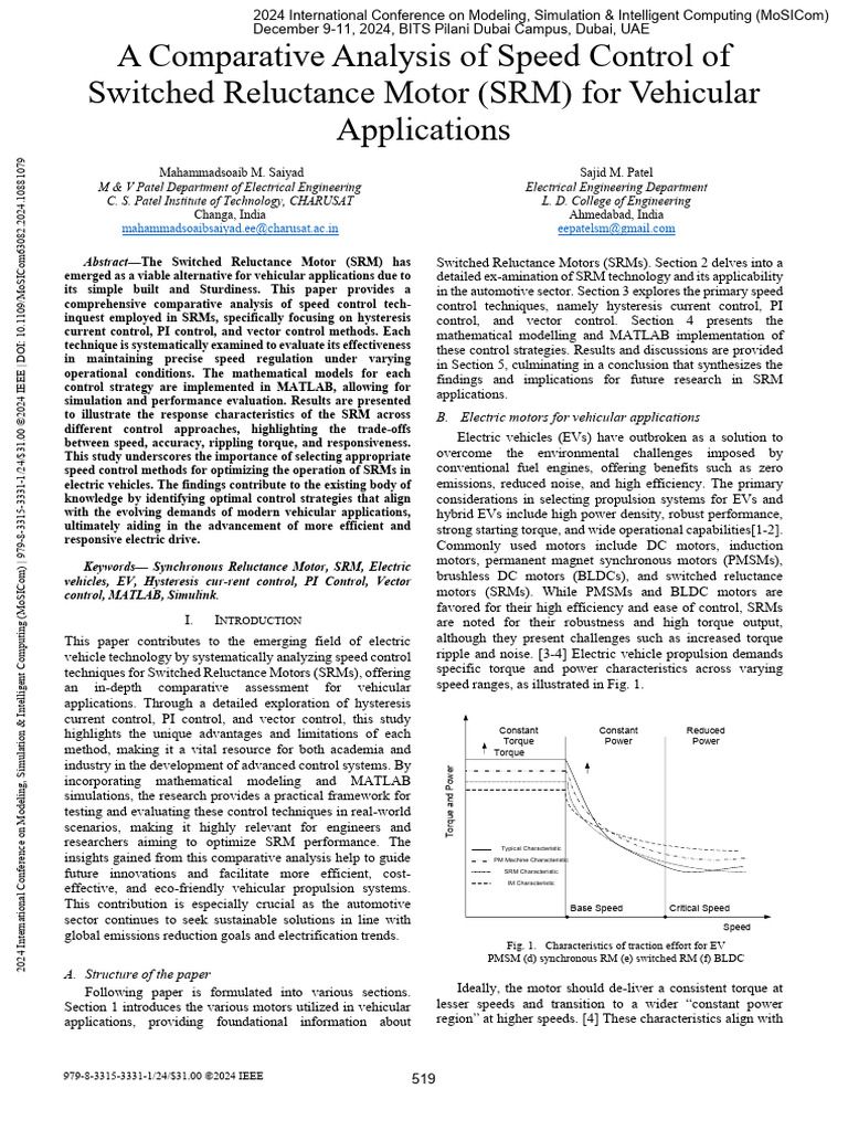A Comparative Analysis of Speed Control of Switched Reluctance Motor ...
