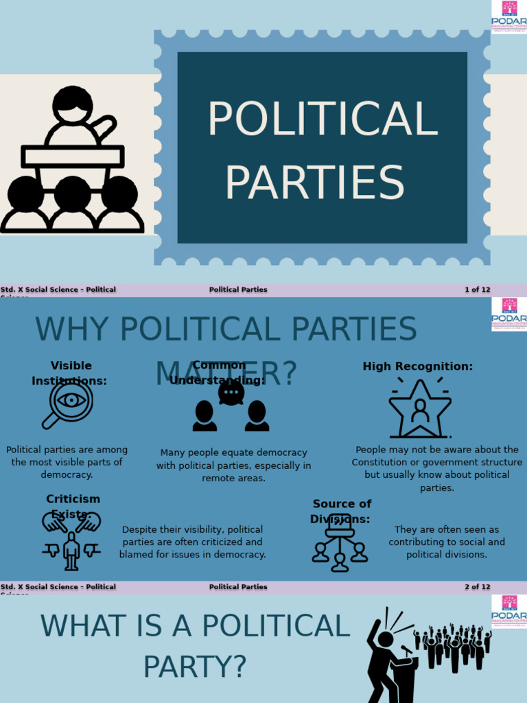 PPT1 CB X SSC Poltical Parties | PDF | Political Parties | Elections