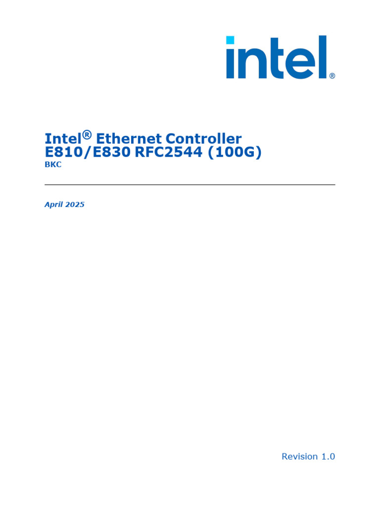 Intel® Ethernet Controller E810 E830 RFC2544 100G BKC - Rev1 - 0 | PDF ...