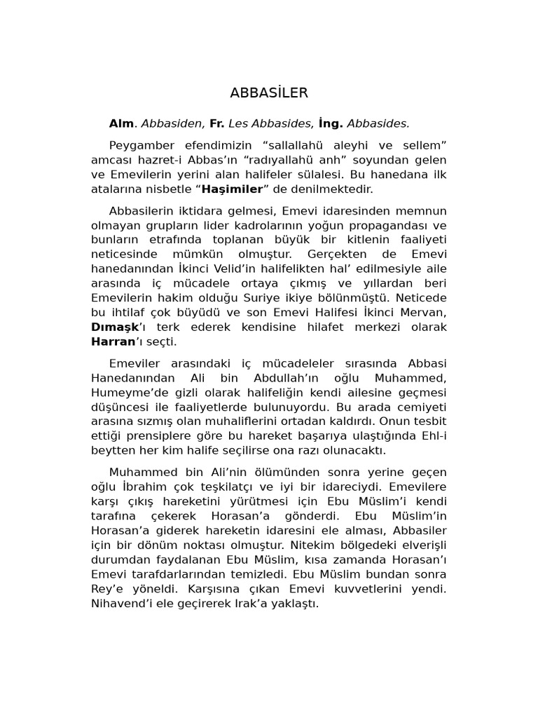 Abbasiler (Rehber Ans.) | PDF