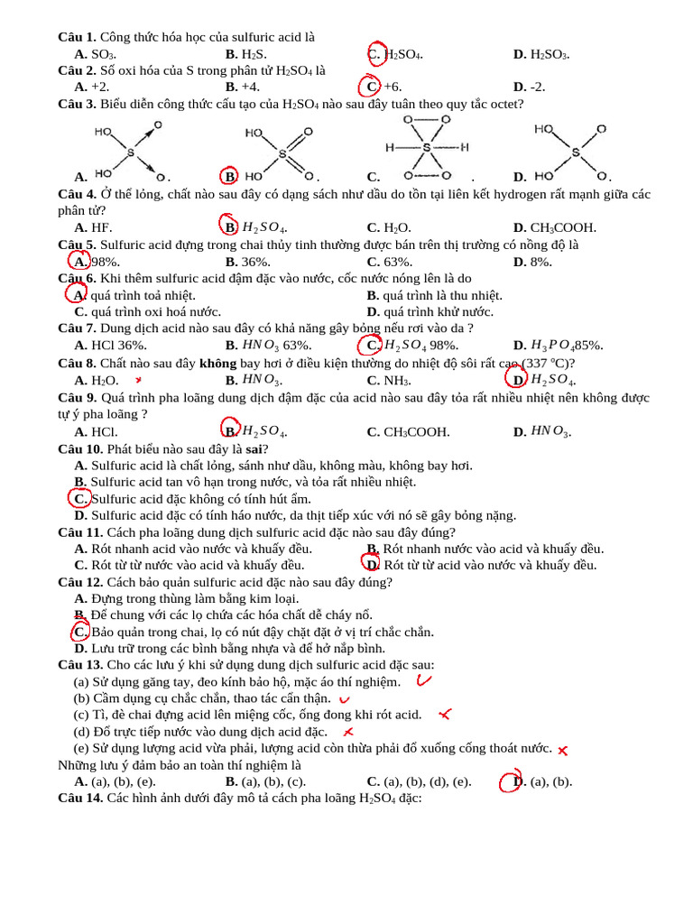 Cac Dang Bai Tap Acid Sufuric Và Muối Sulfate | PDF