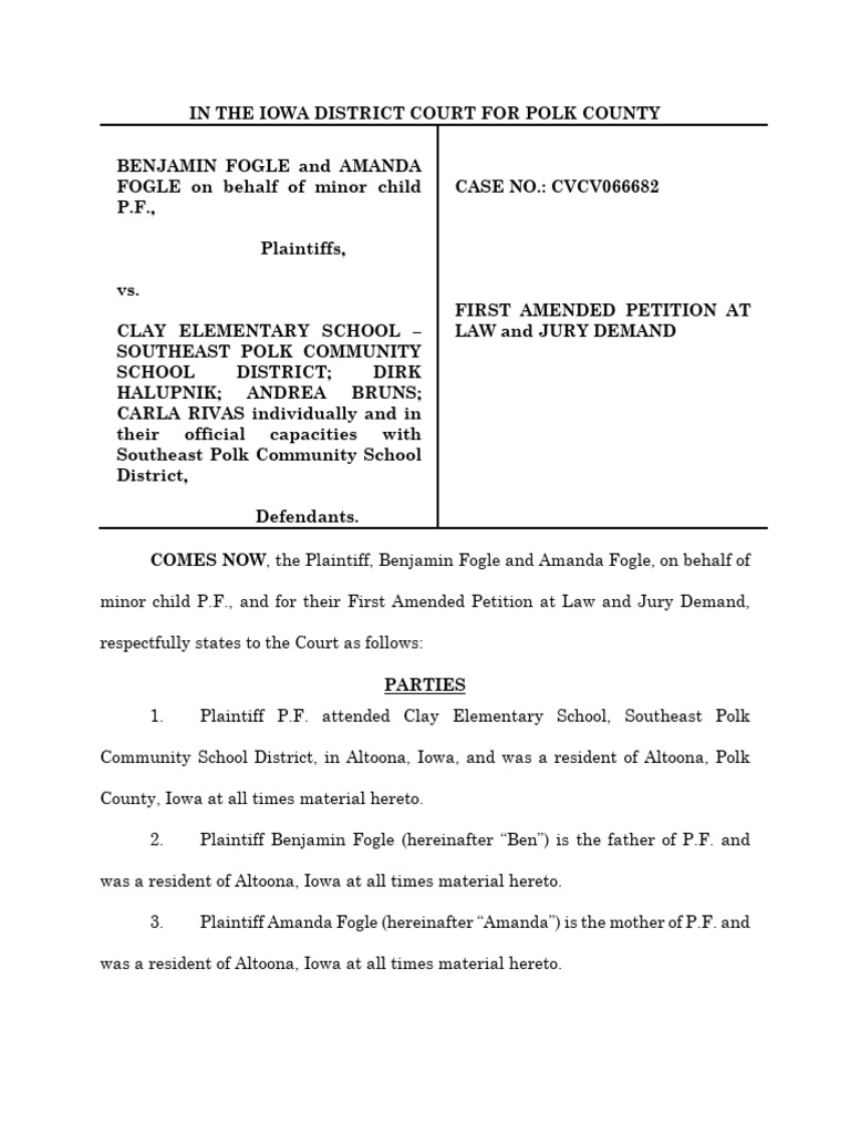 Fogel First Amended Petition at Law and Jury Demand | PDF | Damages ...