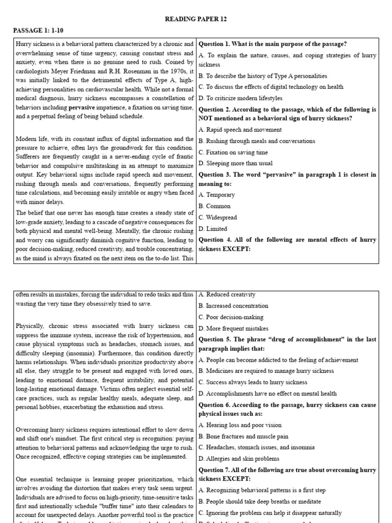 Reading Paper 2 | PDF | Obesity | Tea