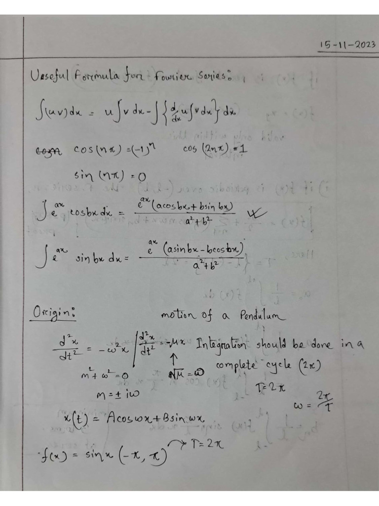 Math Note (Fourier) | PDF