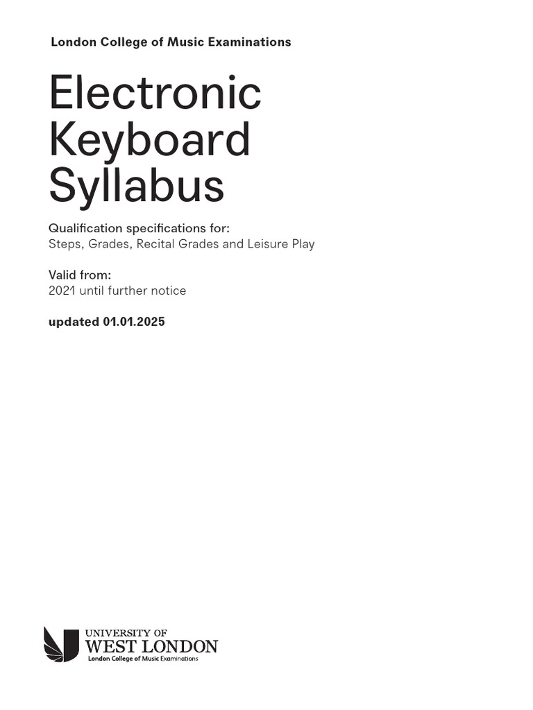 Lcme Electronic Keyboard Syllabus 2021 | PDF | Scale (Music) | Chord ...