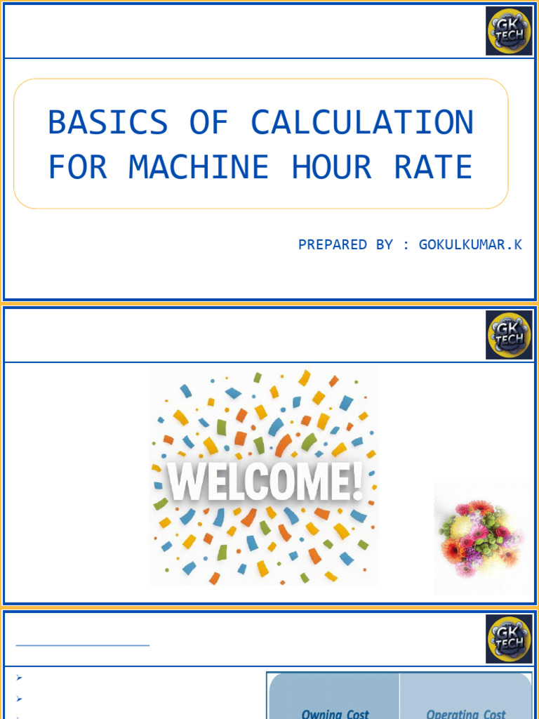 Machine Hour Rate Calculation - MHR | PDF | Cost Accounting | Depreciation