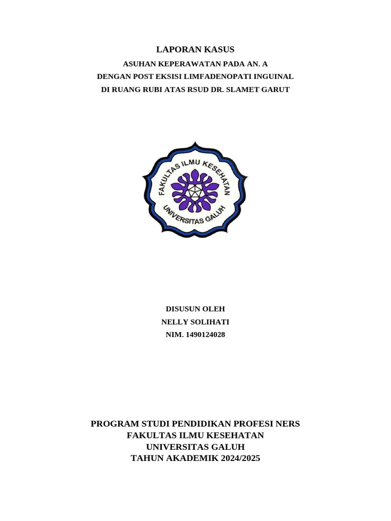 Asuhan Keperawatan Post Operasi Anak | PDF