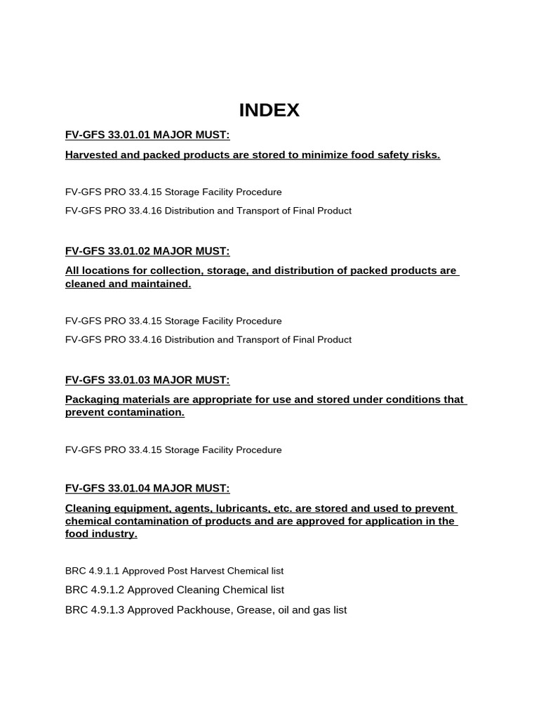 FV GFS 33.1 Index | PDF
