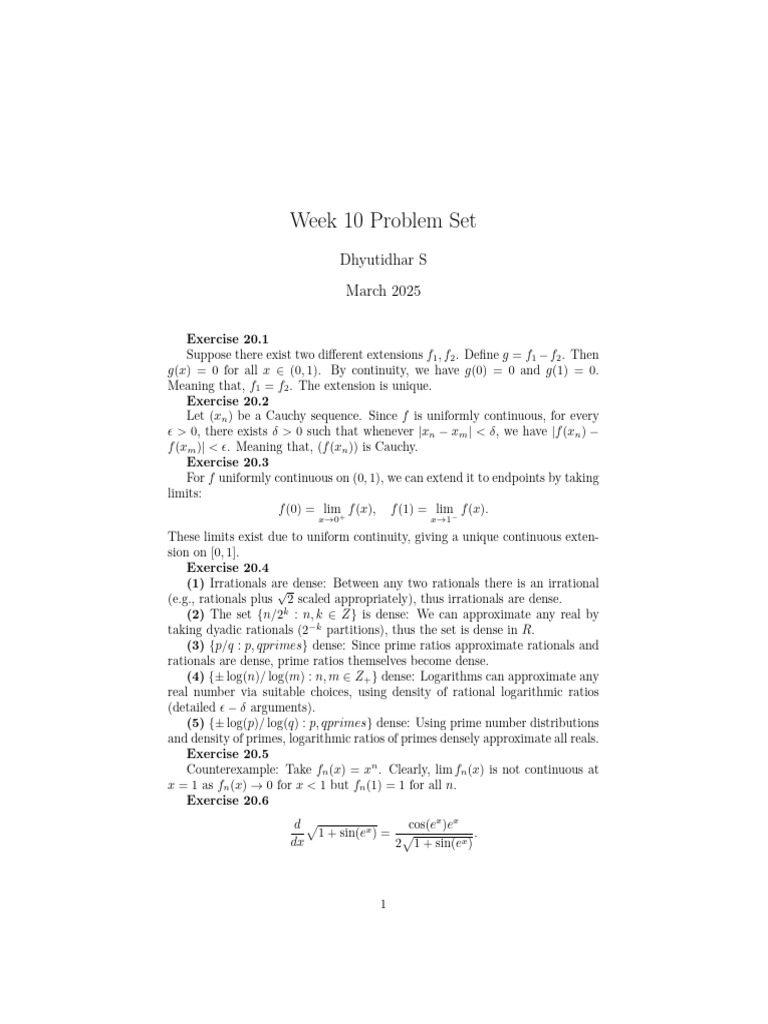 Week 10 Problem Set | PDF