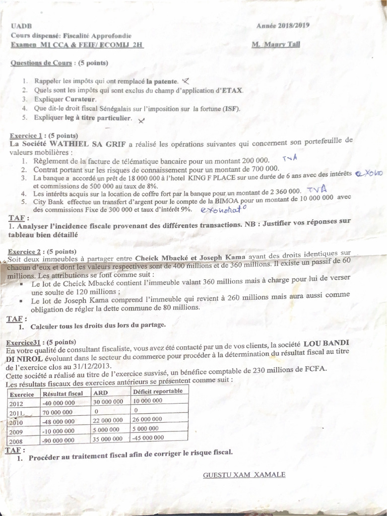 Examen Fisca-Appro 2019 | PDF