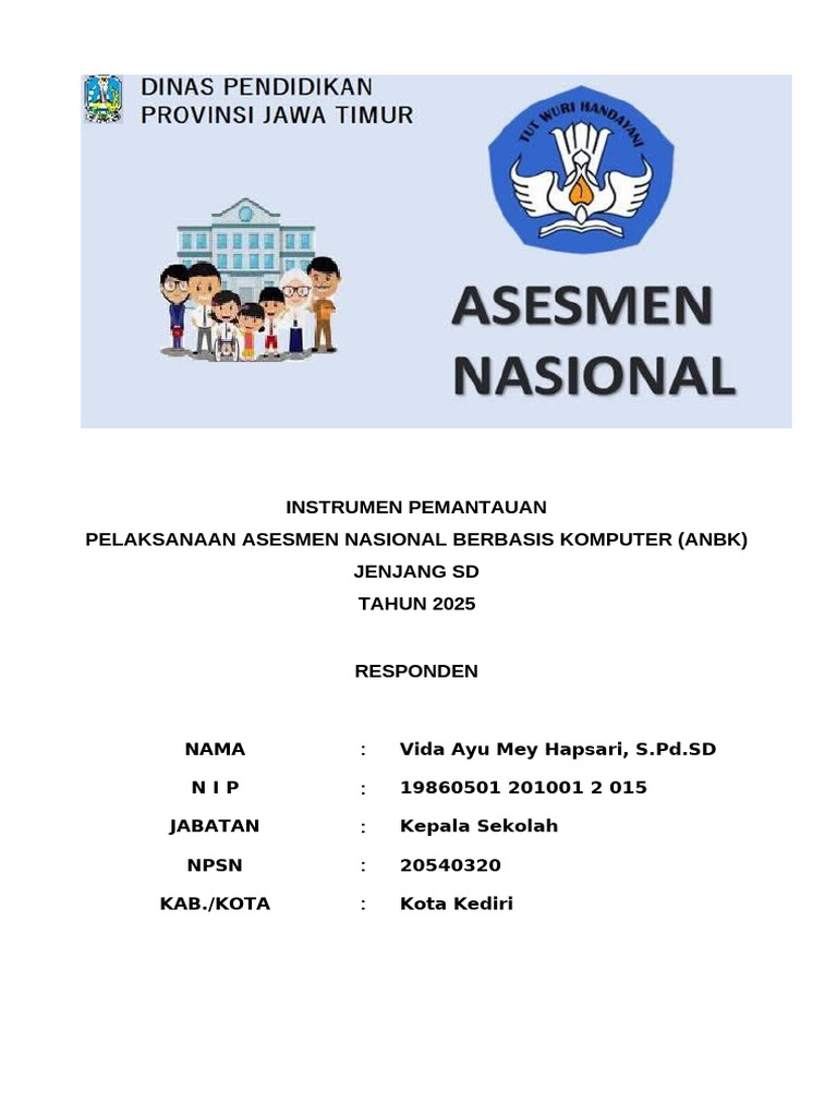 Instrumen-monitoring-Anbk-sd 2025 - SDN Banjaran 3 | PDF