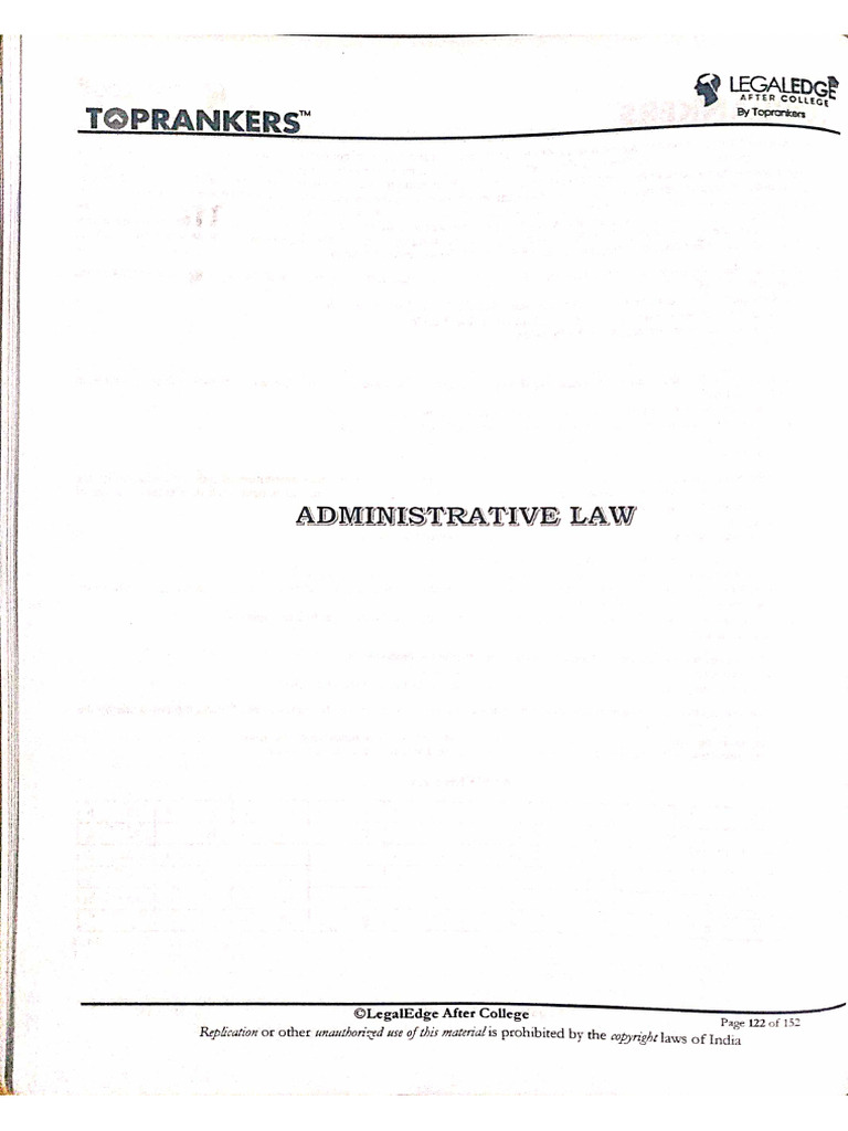 RSM Study Material 1 Admin Law | PDF