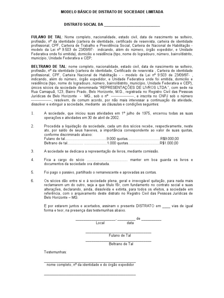 Distrato EMPRESA | PDF | Governo