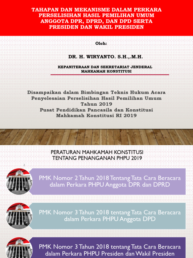 Mekanisme PHPU Pemilu 2019 di MK | PDF