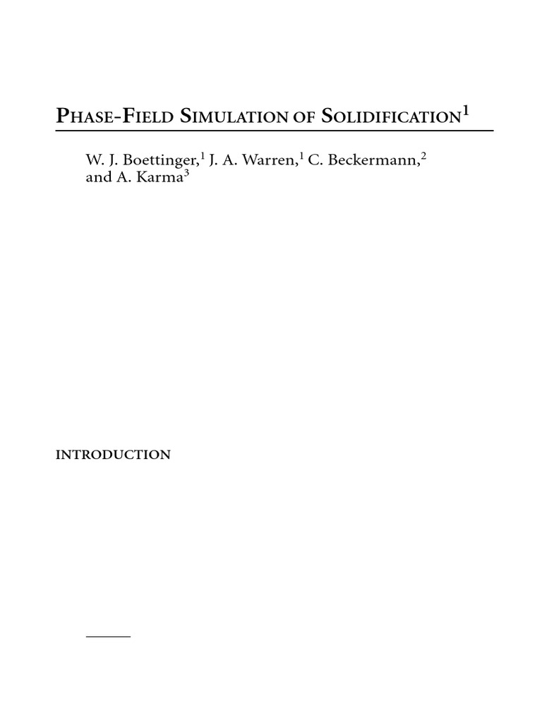 Phase-Field Modeling of Solidification | PDF | Entropy | Phase Transition