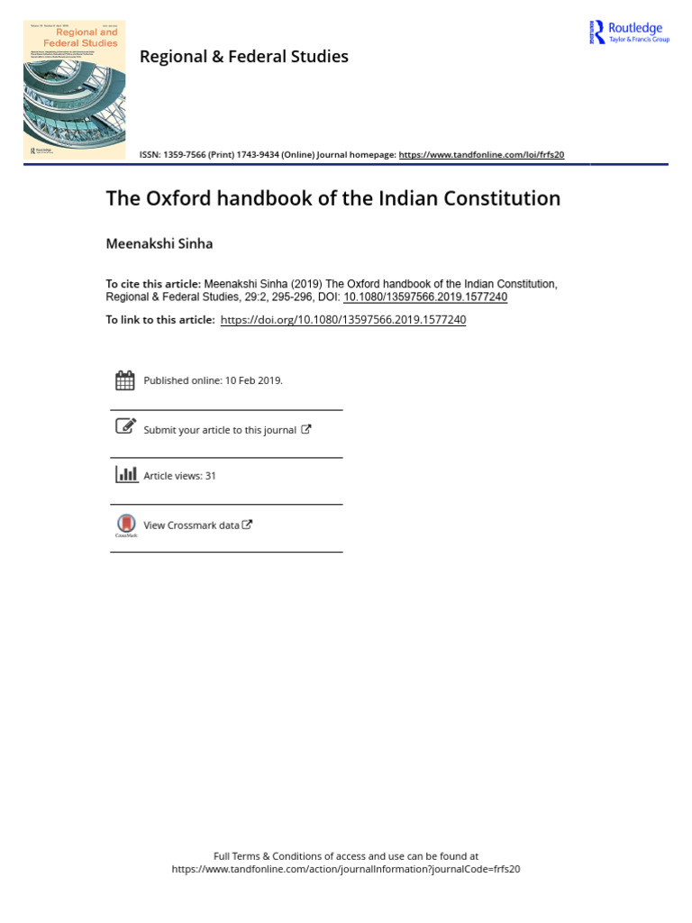 The Oxford Handbook of The Indian Consti | PDF | Constitution ...