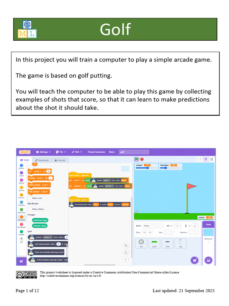 Worksheet Golf | PDF | Machine Learning | Learning