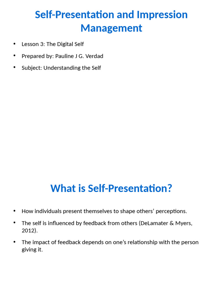 Mastering Digital Self-Presentation | PDF