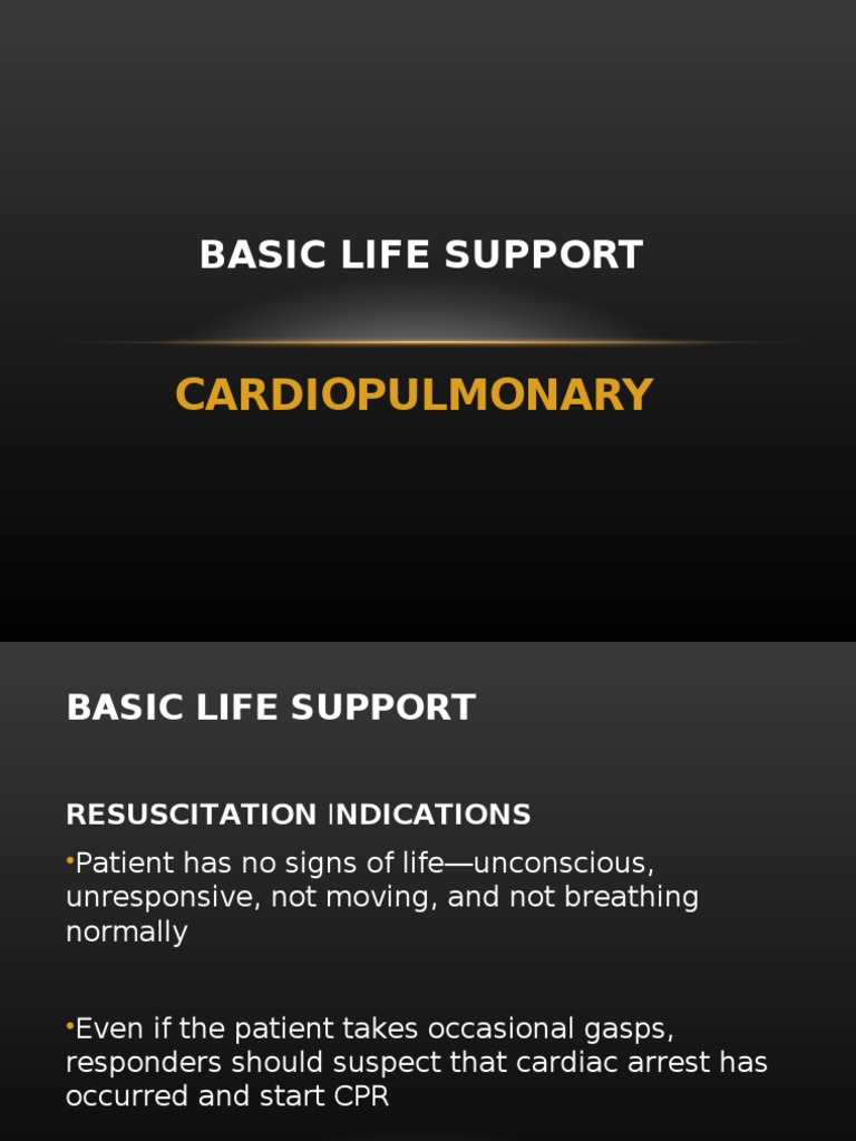 Basic Life Support Cardiopulmonary Resuscitation Procedures and ...