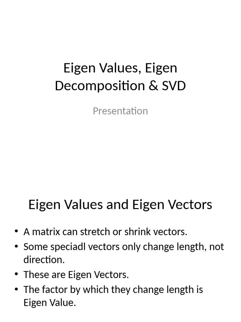 Eigenvalues and SVD Explained | PDF