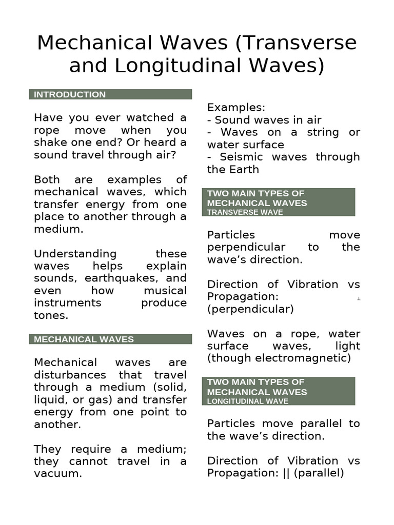 Mechanical Waves | PDF | Waves | Wavelength