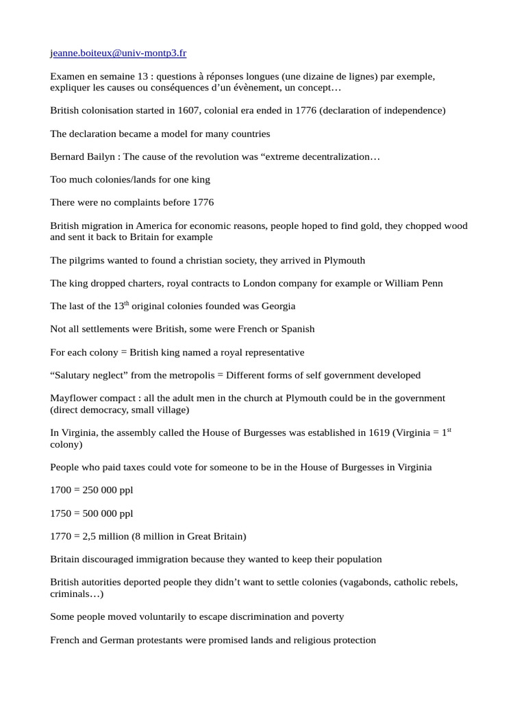 Overview of American Colonial History | PDF | Reconstruction Era ...