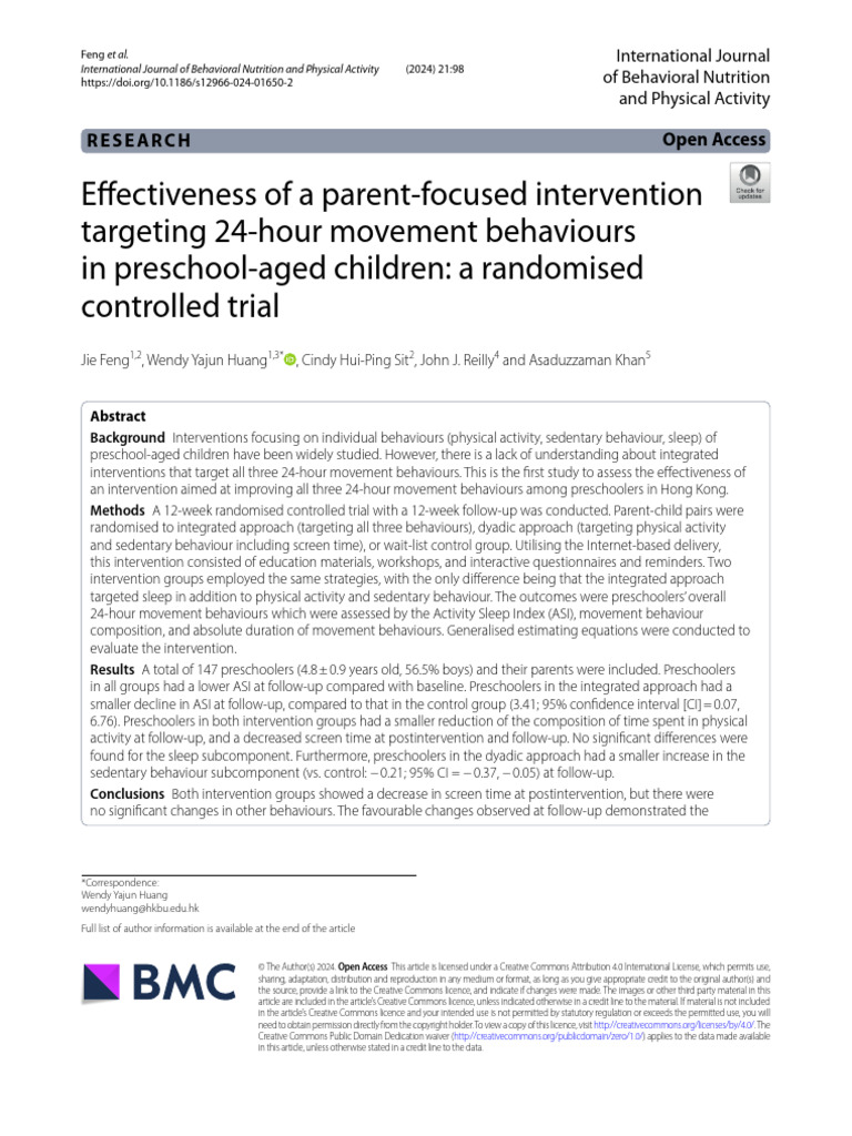 32-Effectiveness of A Parent-Focused Intervention Targeting 24-Hour ...