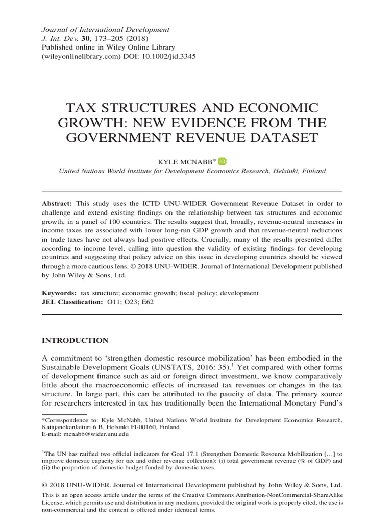 Tax Structures and Economic Growth New Evidence FR | PDF | Taxes ...