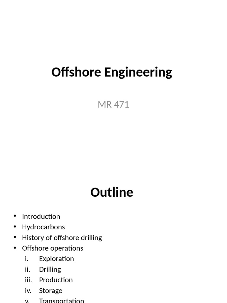 Offshore Engineering: Methods & Operations | PDF | Offshore Drilling ...