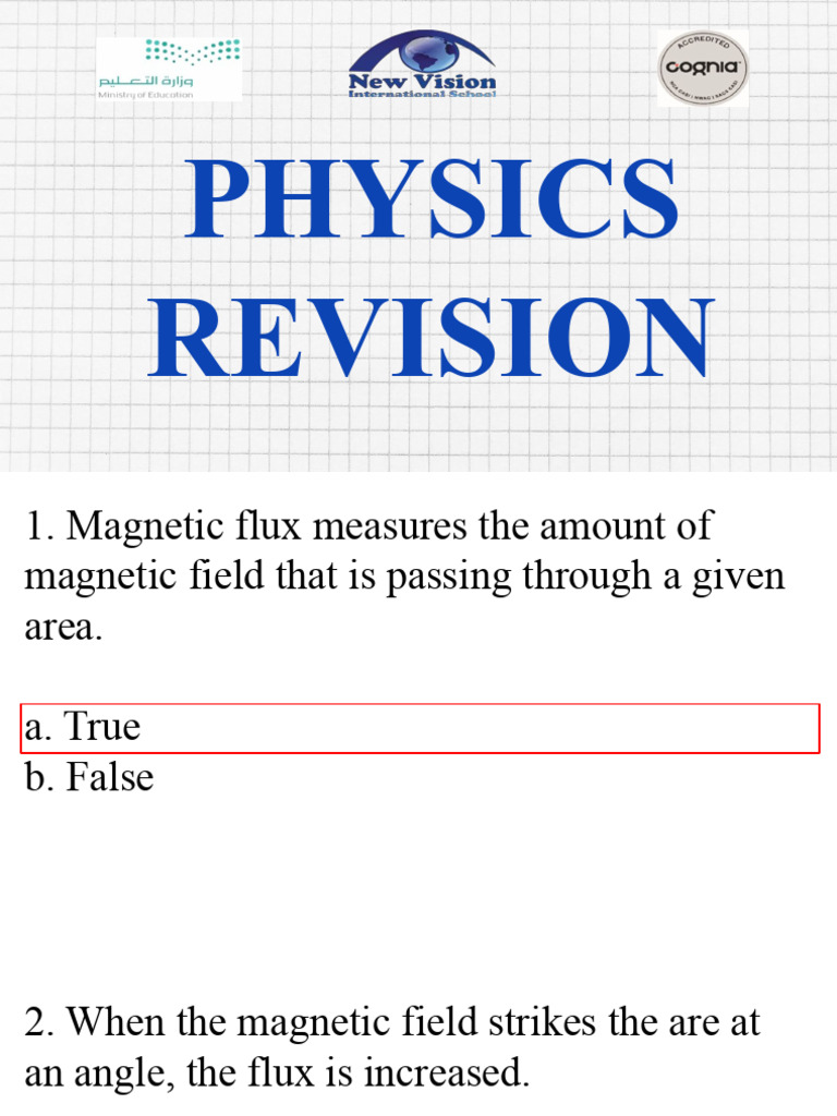 Physics Revision: Key Concepts Quiz | PDF | Electromagnetic Induction ...