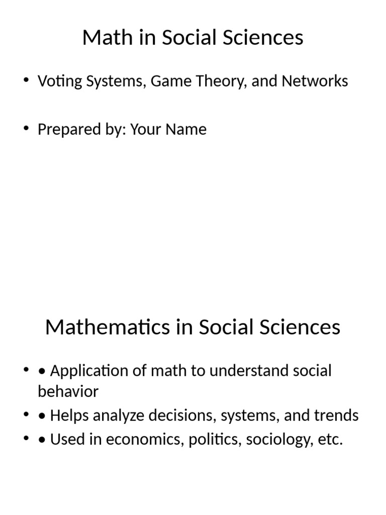 Math in Social Sciences | PDF