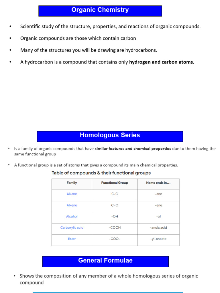Organic Chemistry - Revision v2 2 | PDF | Hydrocarbons | Chemistry