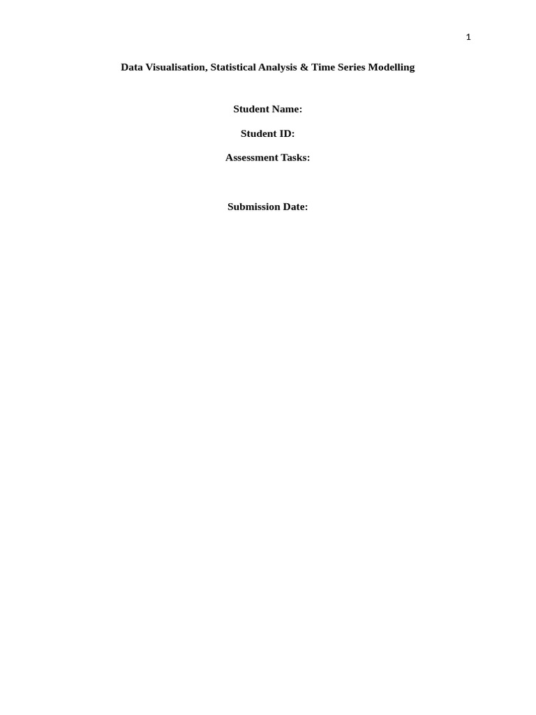 Data Visualisation, Statistical Analysis & Time Series Modelling | PDF ...