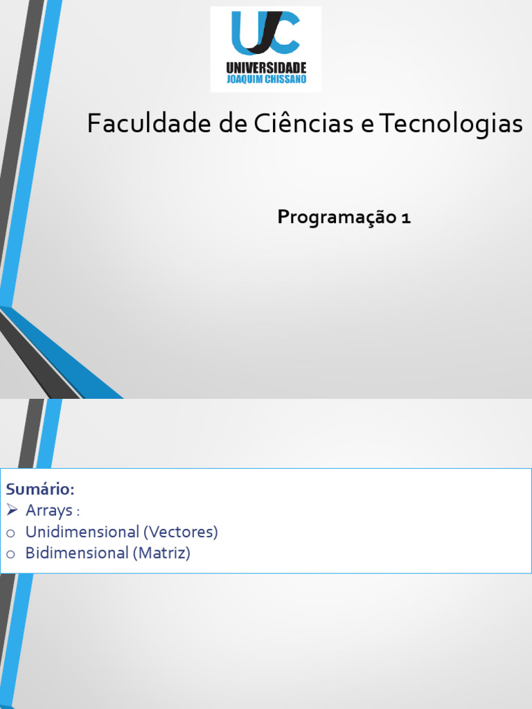 AULA-T8-2025-PROG1 | PDF | Matriz (Matemática) | Programação de ...