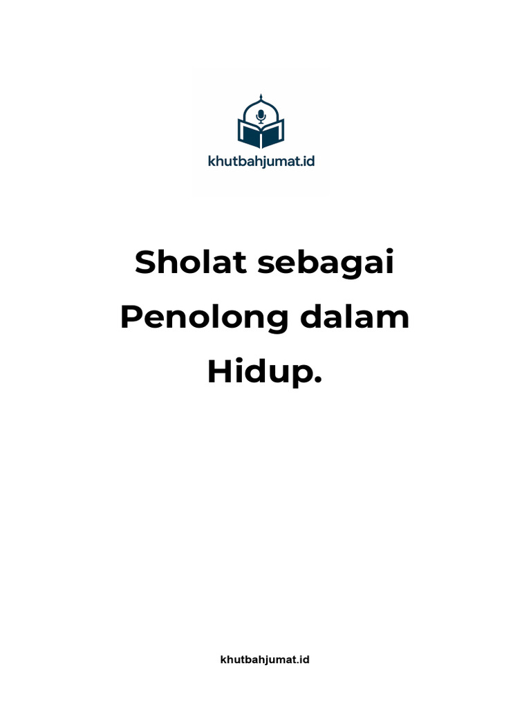 Sholat: Penolong dalam Hidup Sehari-hari | PDF