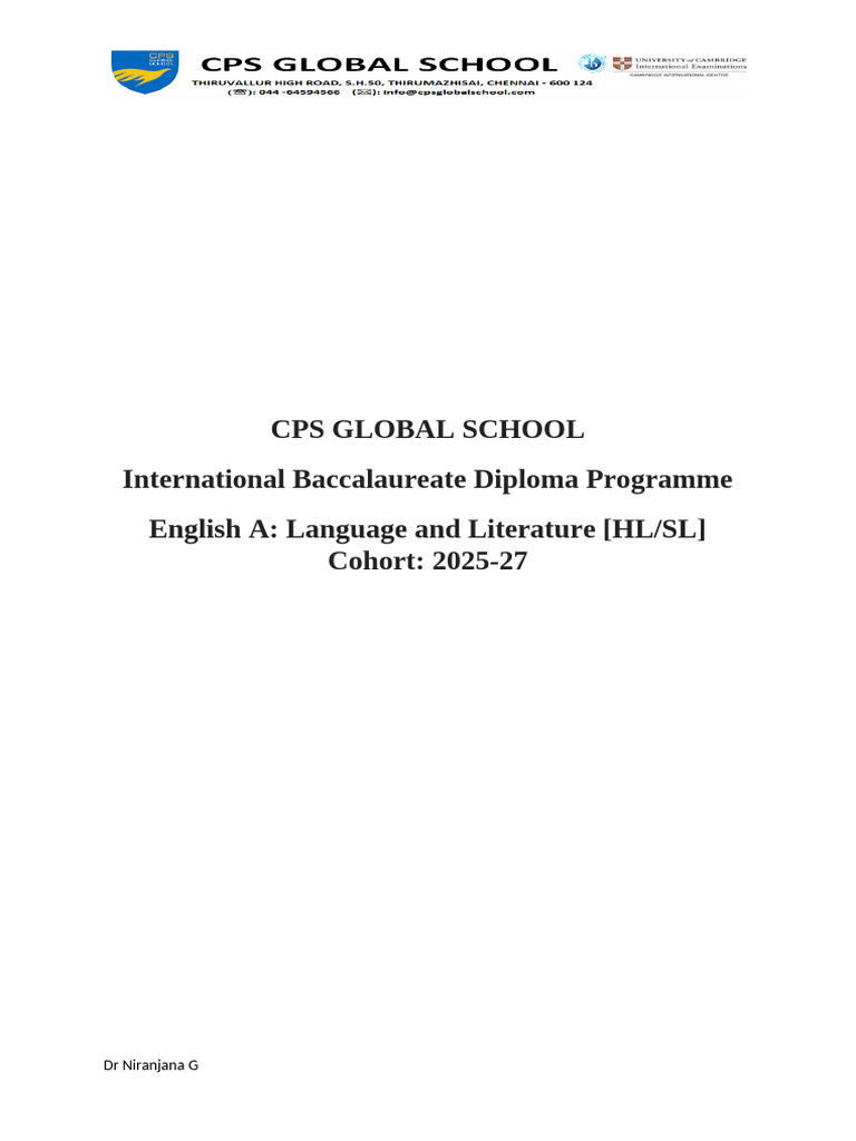 IBDP English A: Language & Literature Plan | PDF | Human Communication ...
