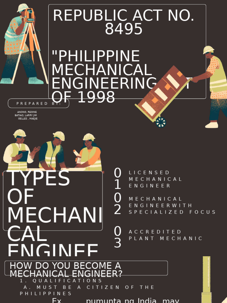 Brown and Green Creative Illustration Mechanical Engineering ...