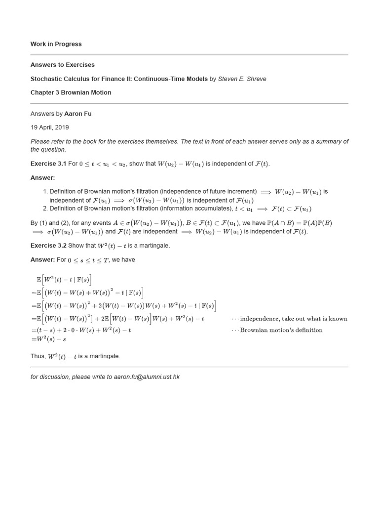 203 Brownian Motion | PDF