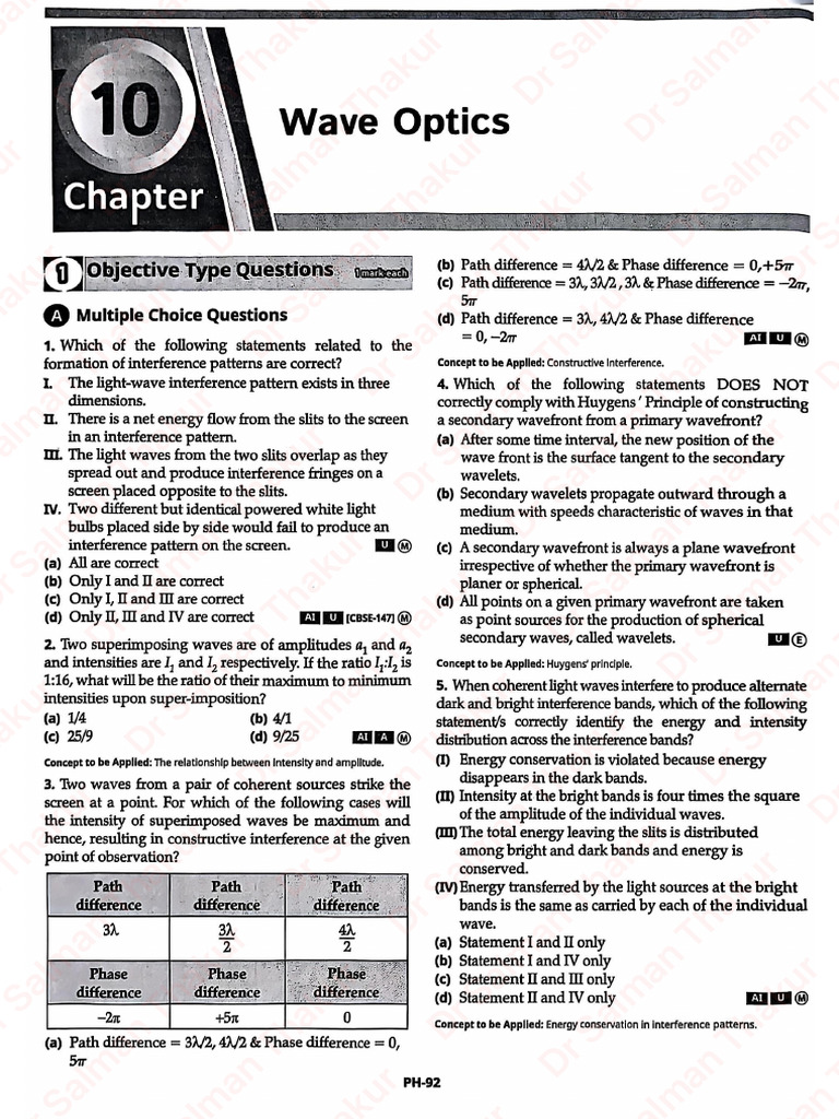 Wave Optics CFQ 26 | PDF