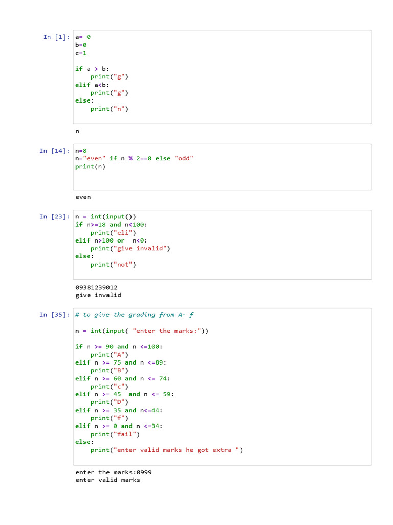 Print Print Print: If Elif Else | PDF | Software Engineering | Computer ...