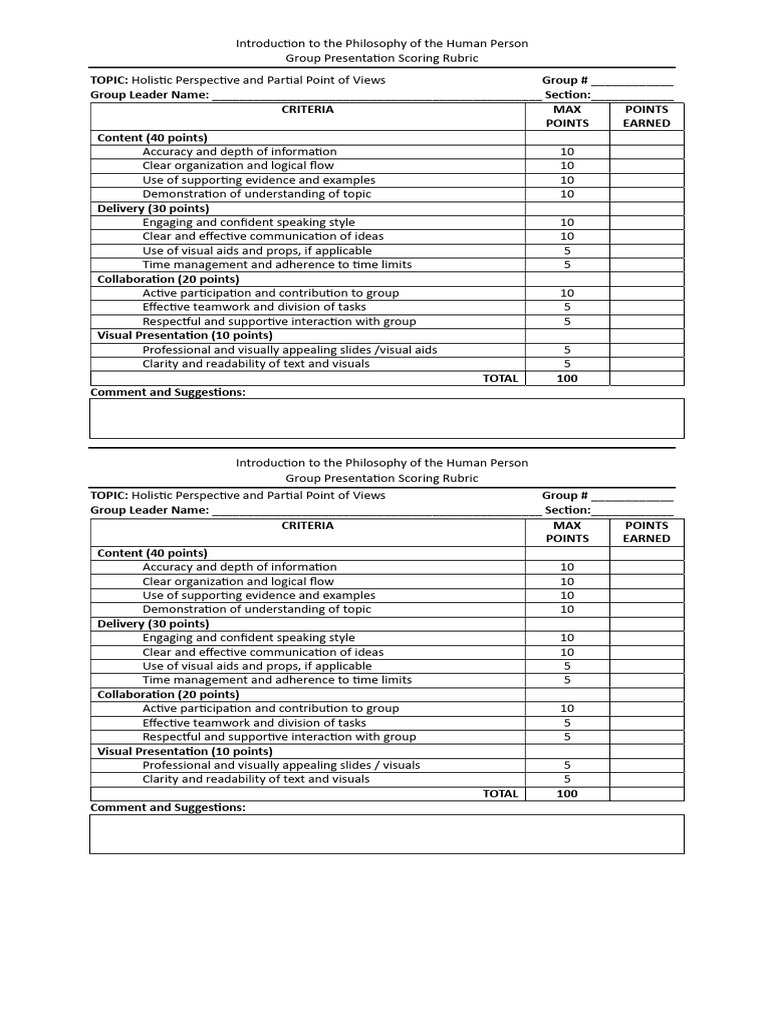 Rubrics For Presentation | PDF | Liberal Arts Education