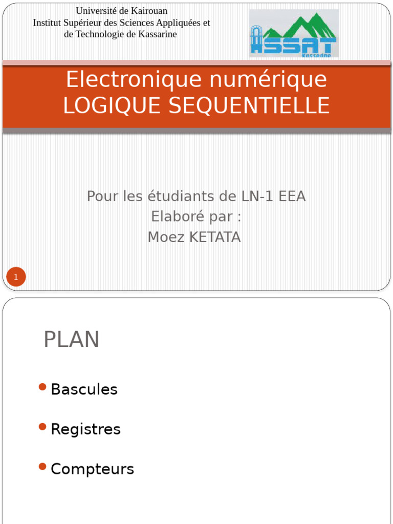 Introduction à la logique séquentielle | PDF | Électrotechnique ...