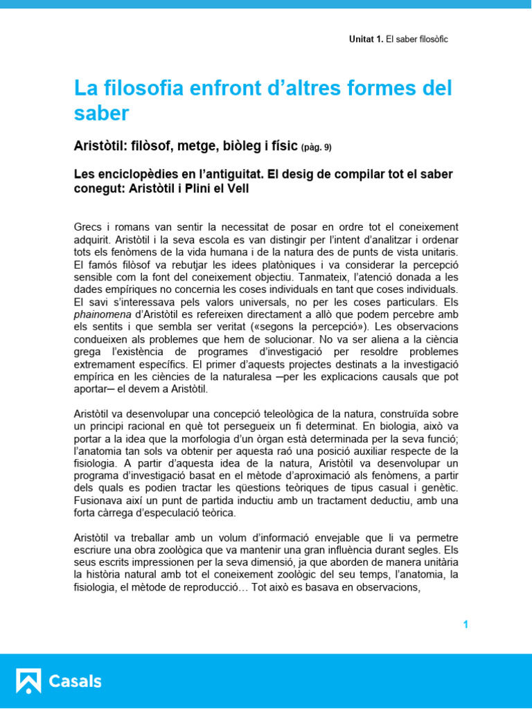 Aristòtil - Filòsof, Metge, Biòleg I Físic | PDF