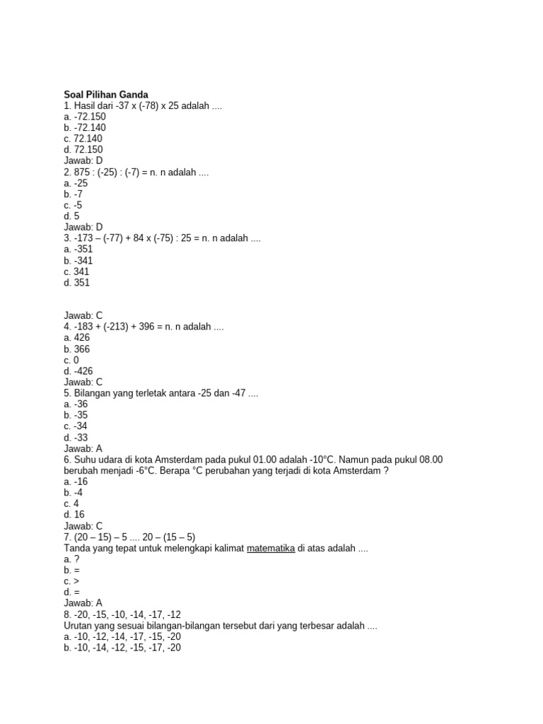 Soal Pilihan Gand1 | PDF