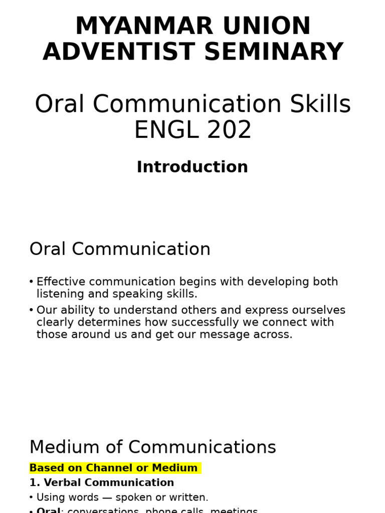 Oral Communication Skills Overview | PDF