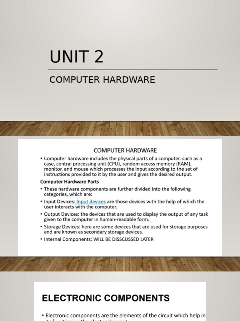 Unit 2 Computer Hardware | PDF