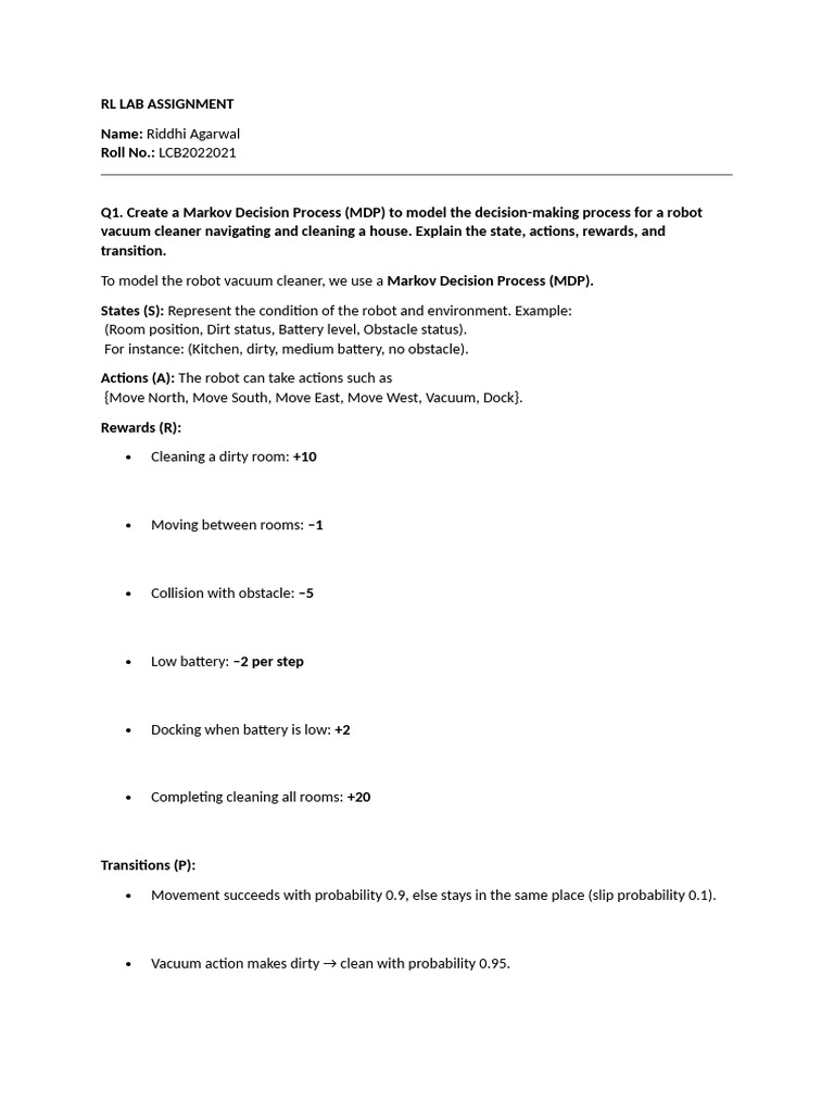 RL LAB ASSIGNMENT 2 | PDF | Applied Mathematics
