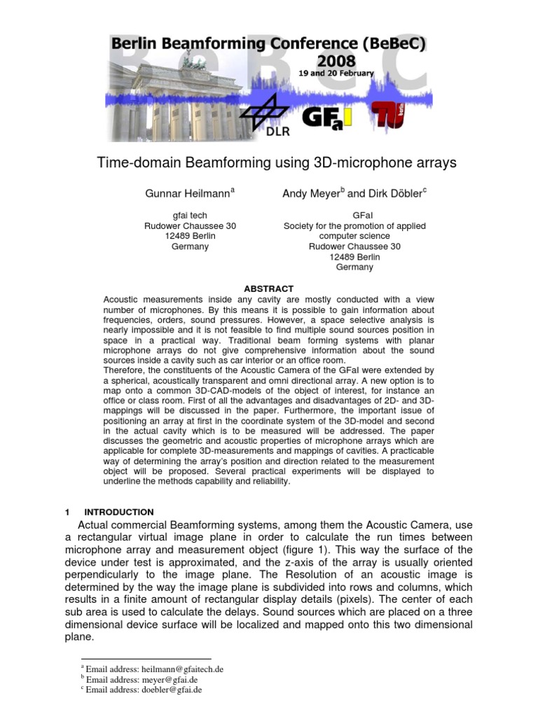 3D Microphone Arrays 2008 | PDF | Microphone | Sound