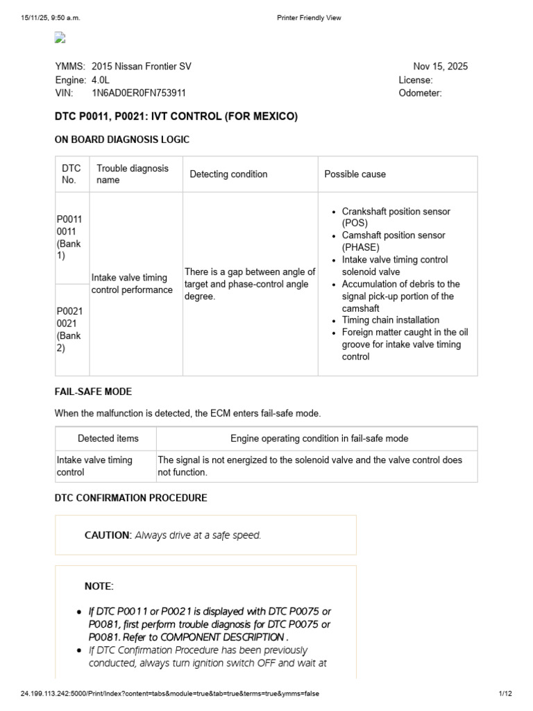 p0021 | PDF | Throttle | Vehicle Parts